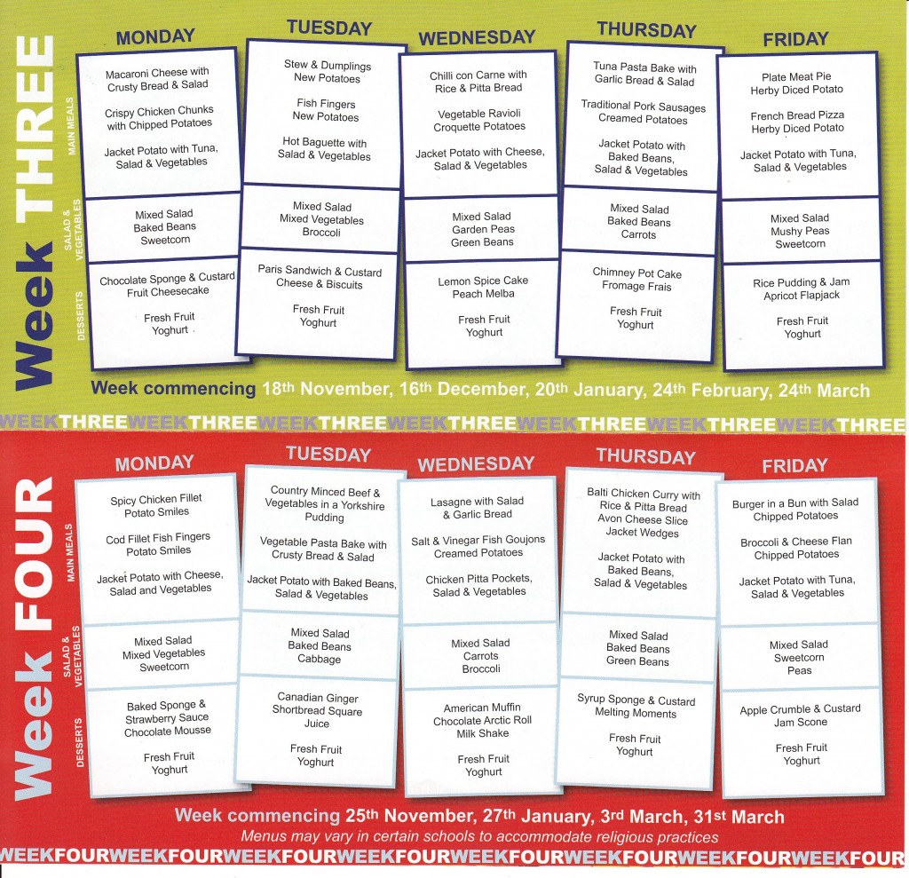 menu week 3-4 | Hollins Grundy Primary School
