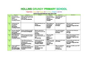 science long term plan | Hollins Grundy Primary School